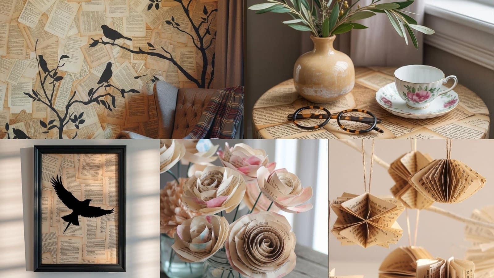 5 Upcycled Book Page Art Ideas: Transform Old Pages into Stunning Decor ...