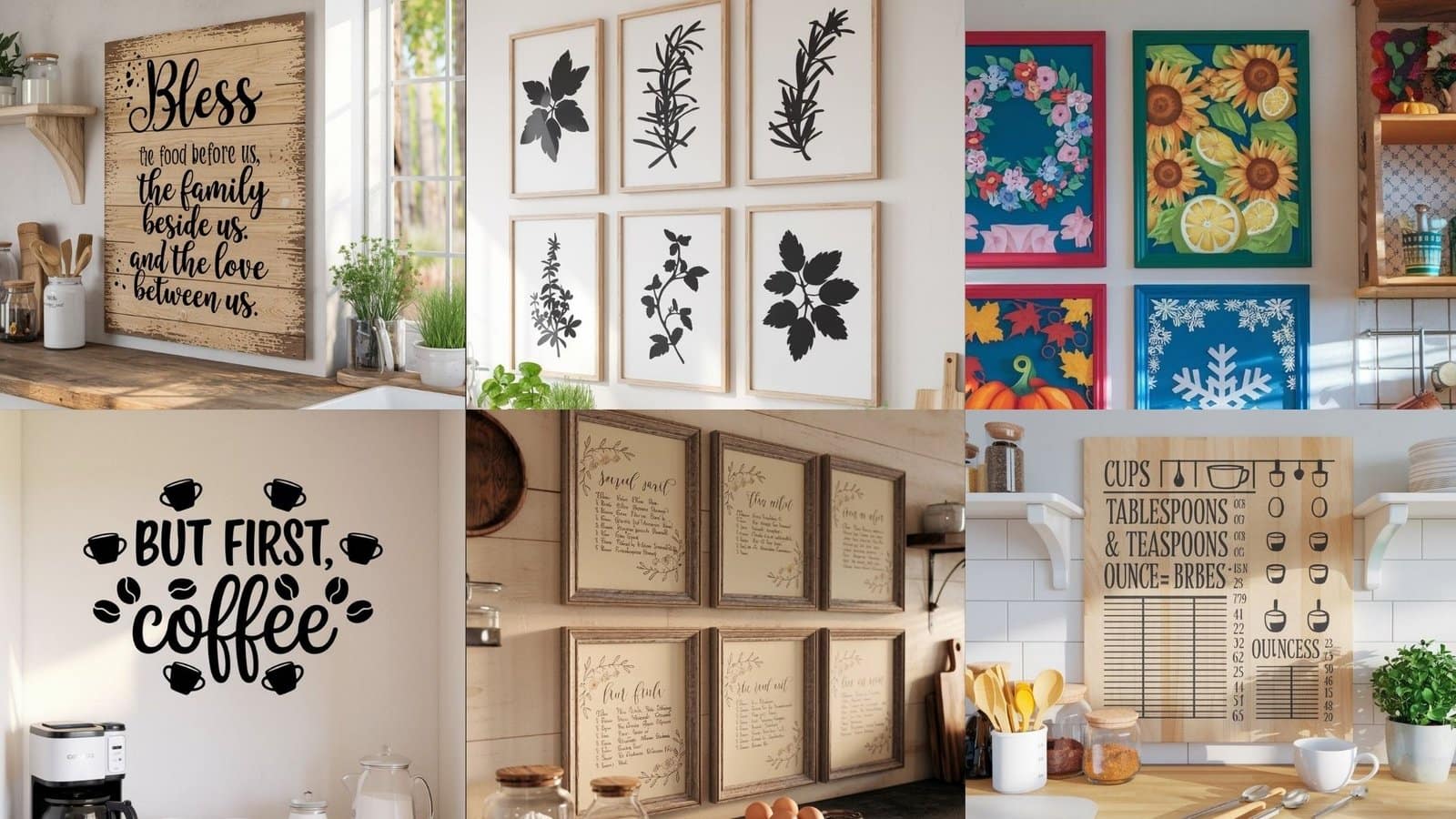 6 Cricut Wall Art for Kitchen - Fixie Craft