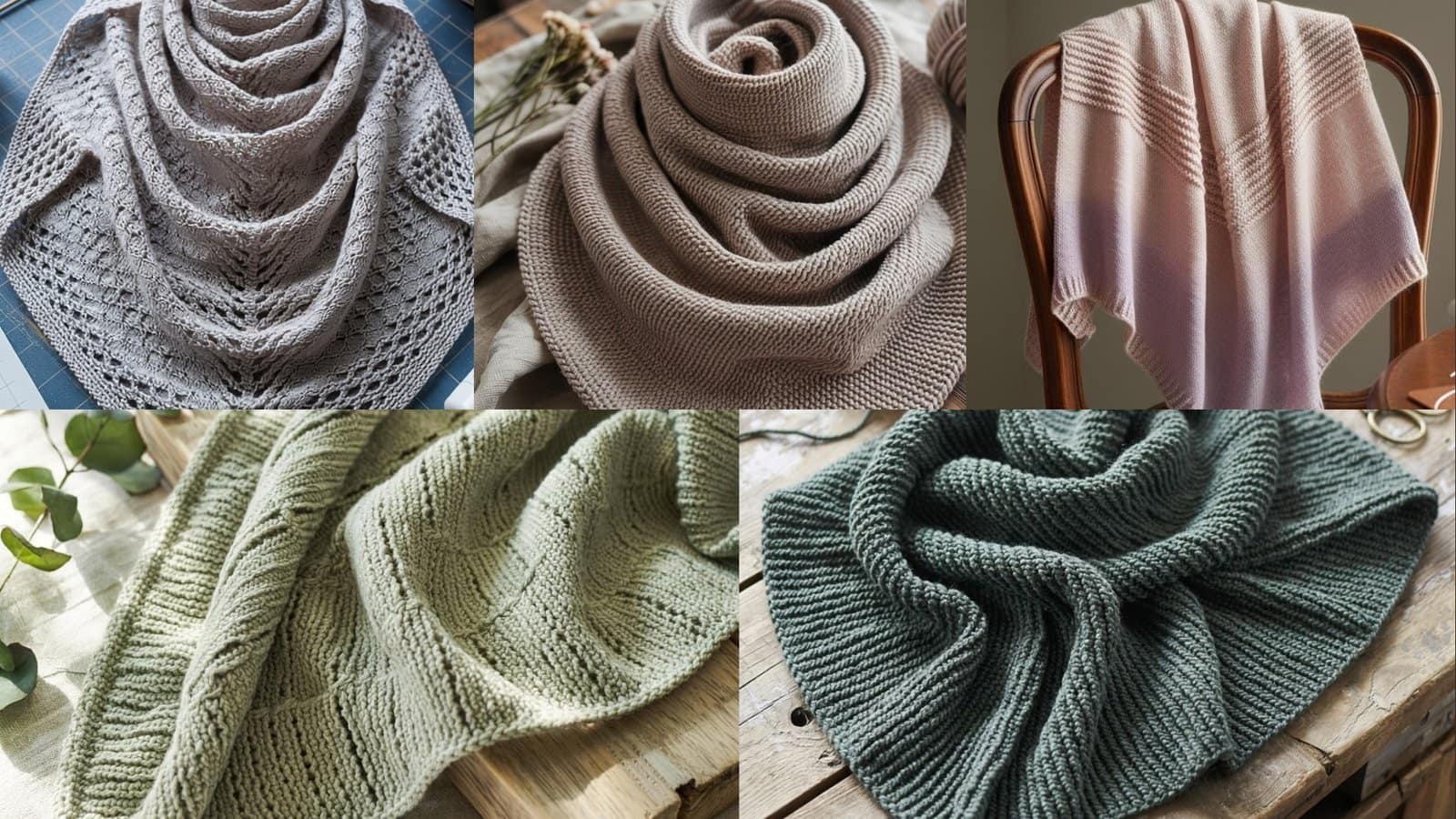 5 Simple Knit Triangle Shawl Patterns - Fixie Craft